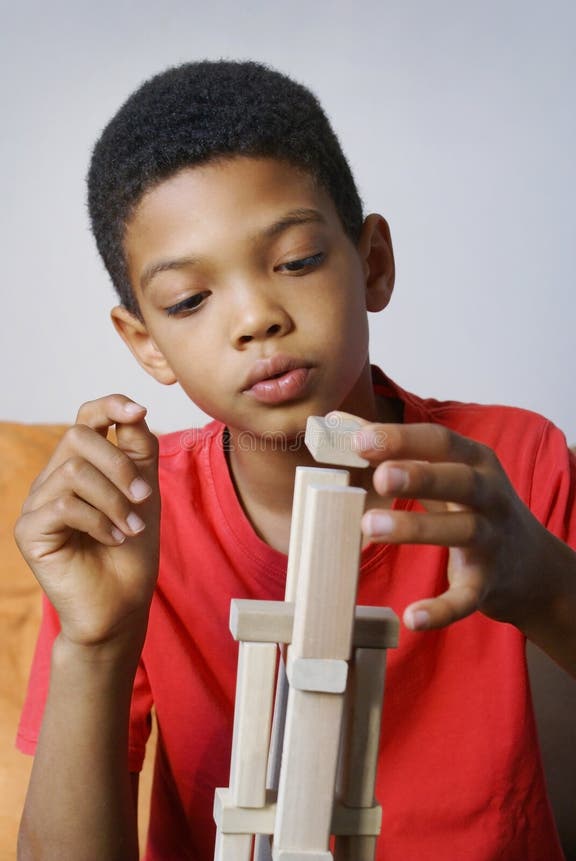 Boy building. stock photo. Image of children, child, cute - 75589876