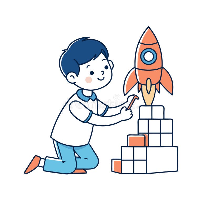 Boy Building Rocket Launch Pad: Imagination, Creativity, Education, and ...