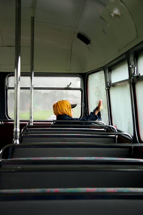 Boy on a bus stock image. Image of alone, rain, wiping - 1210533