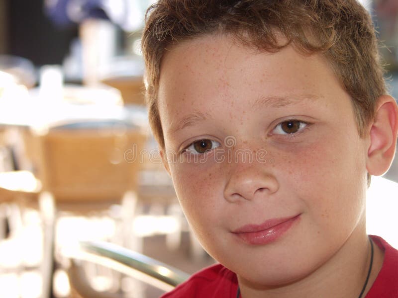 Boy in Cafe stock photo. Image of handsome, casually, nine - 1333360