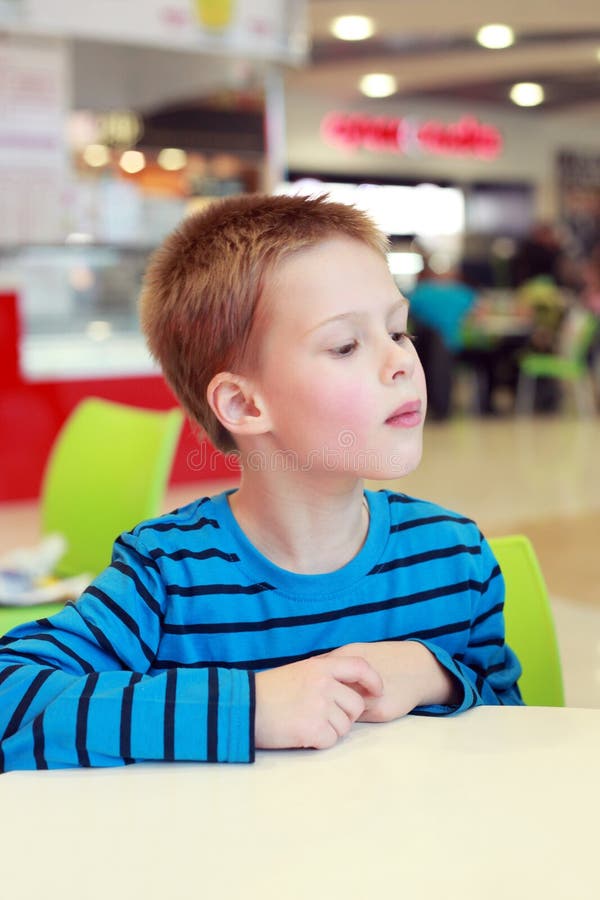 Boy in the cafe stock photo. Image of caucasian, fastfood - 36605770