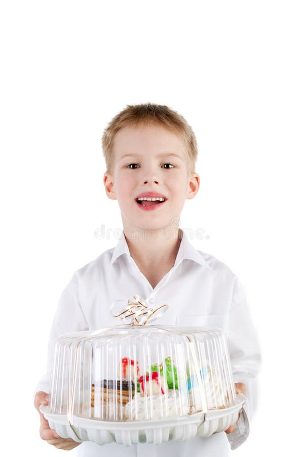 Boy and cake stock photo. Image of cream, offspring, happiness - 23270794