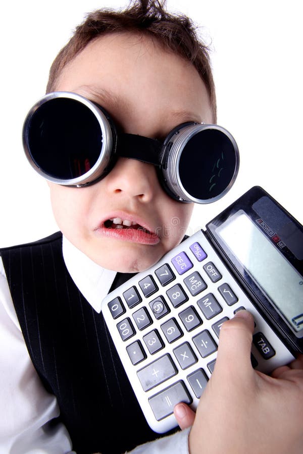Boy with calculator stock photo. Image of calculator - 15974922