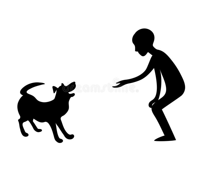 Boy Calls Dog. Vector Illustration. Stock Vector - Illustration of ...