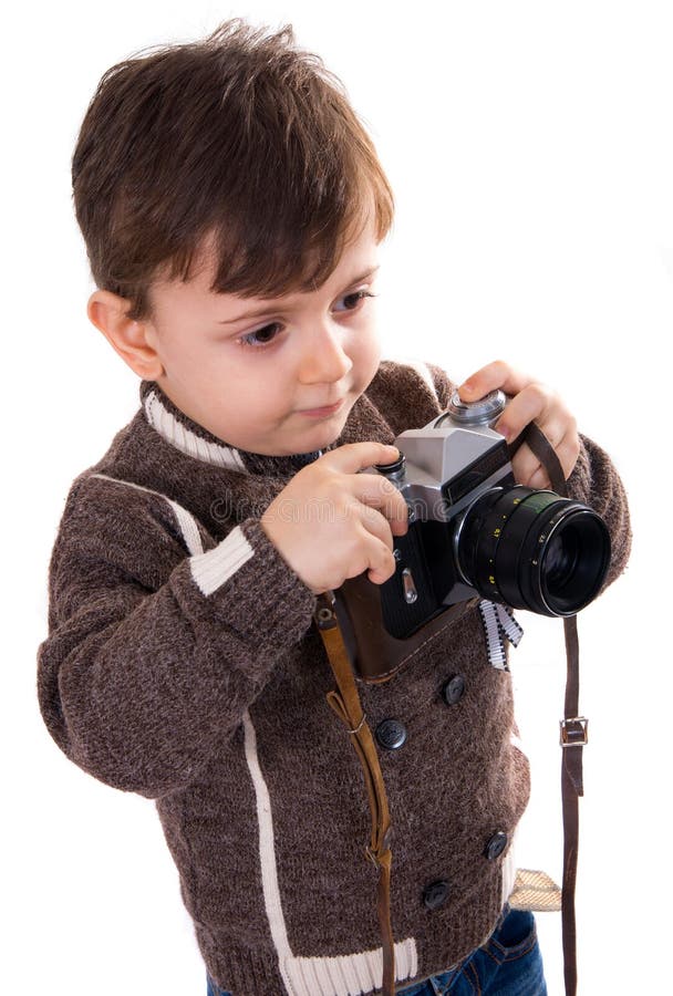 Boy with camera stock image. Image of male, studio, professional - 62099397