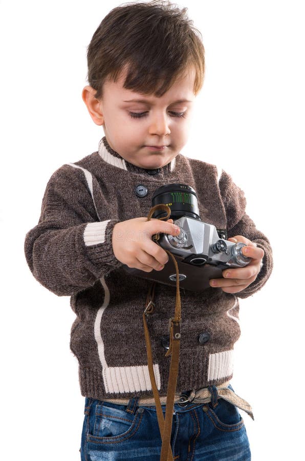 Boy with camera stock photo. Image of photograph, person - 62099528