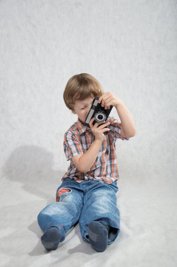 Boy with a camera stock image. Image of imagination, schoolboy - 36111805