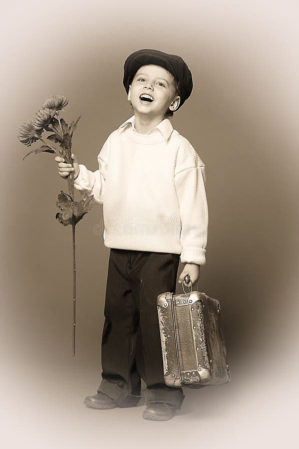 Little Boy with flowers stock image. Image of boys, celebration - 25186325