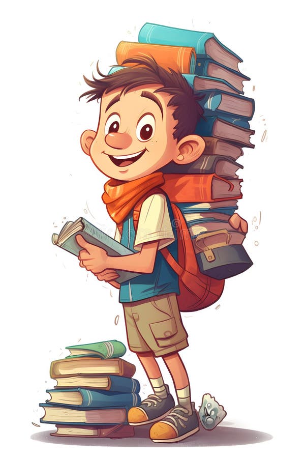 Child Books His Bag Stock Illustrations – 57 Child Books His Bag Stock Illustrations, Vectors ...