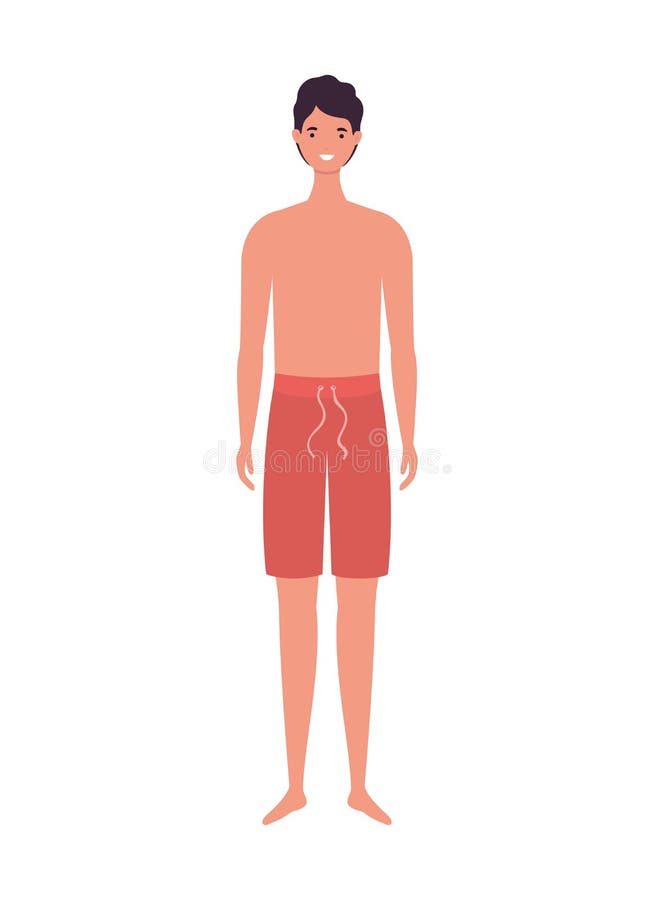 Boy Cartoon with Red Short Vector Design Stock Vector - Illustration of ...