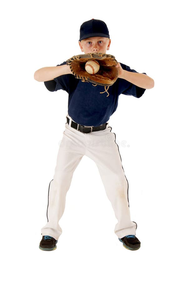 Boy catching baseball stock photo. Image of belt, baseball - 32840192