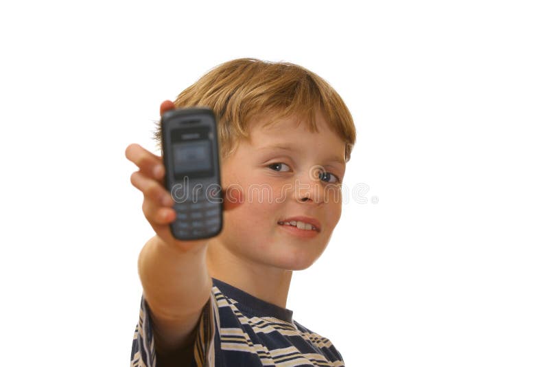 Boy with cell phone stock image. Image of communicate - 11890129