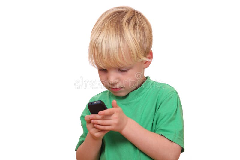 Boy with cell phone stock photo. Image of casual, child - 21693796