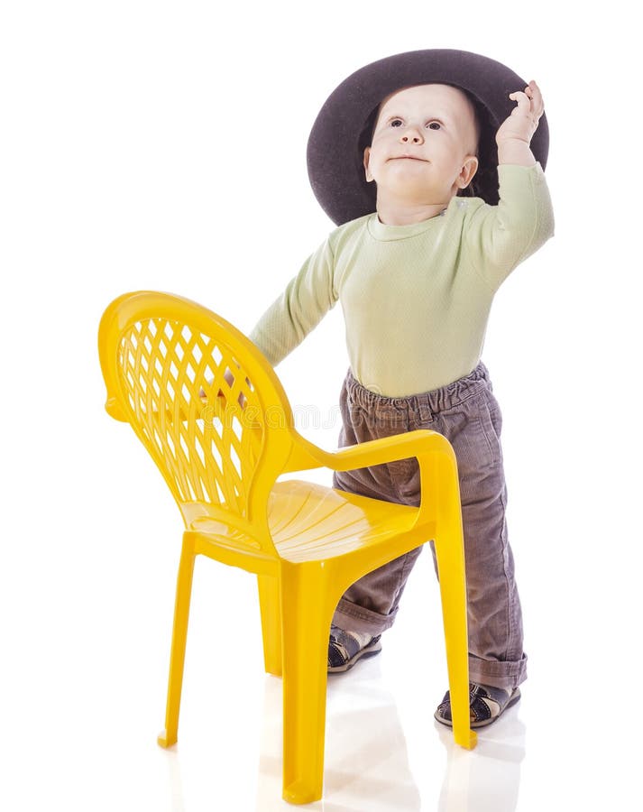 Boy with chair stock photo. Image of look, caucasian - 93706802