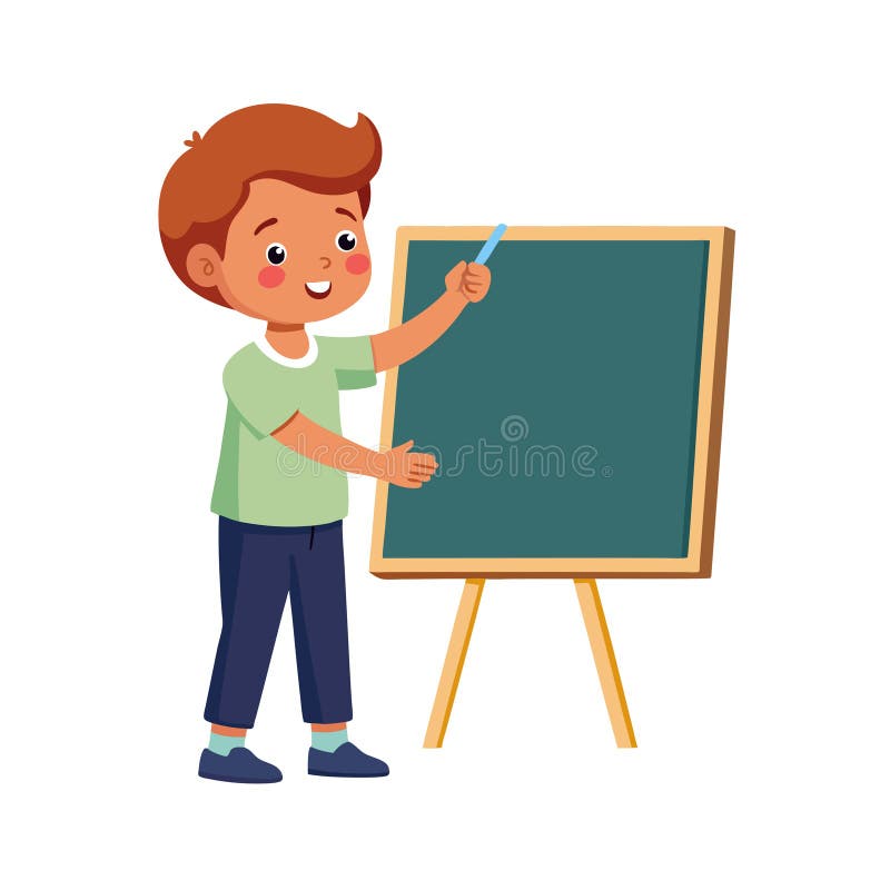 Child Boy Chalk Drawing Blackboard Stock Illustrations – 1,187 Child ...