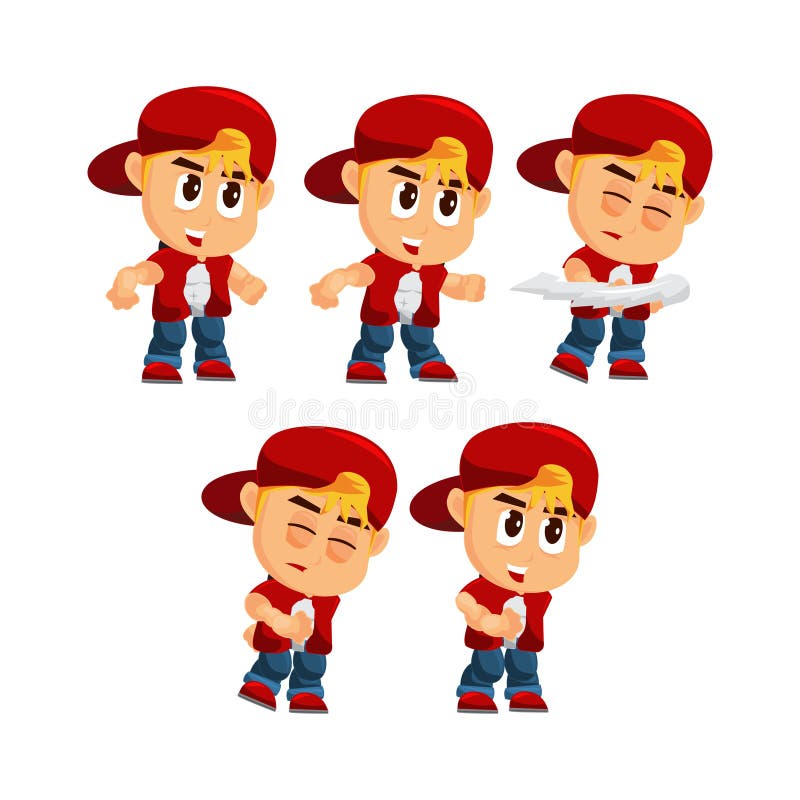 Boy Character with Hat Throw Game Kits Adventure Design Sprite Stock ...