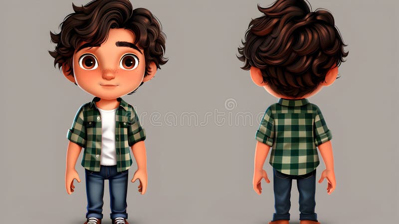Boy Character Model Sheet for Animation. Kids Stock Illustration ...