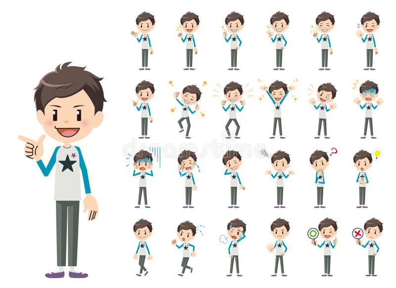 School Kids Student Vector Characters Set. Back To School Boy Cartoon ...