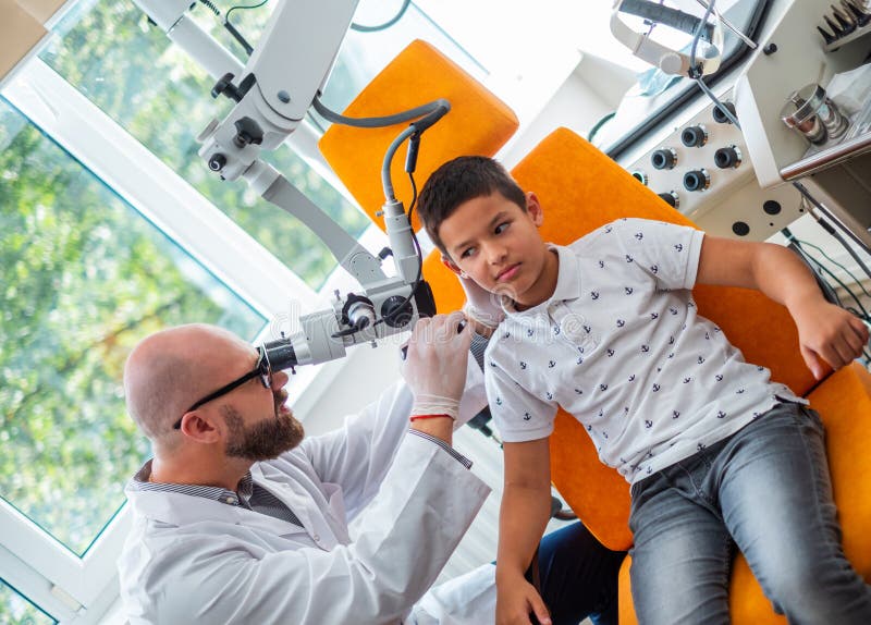 Boy at Check-up at Otolaryngologist Stock Photo - Image of clinic ...