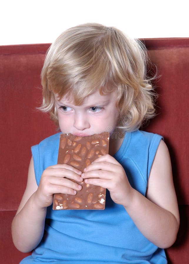 Boy with chocolate II stock image. Image of kids, chocolate - 206169