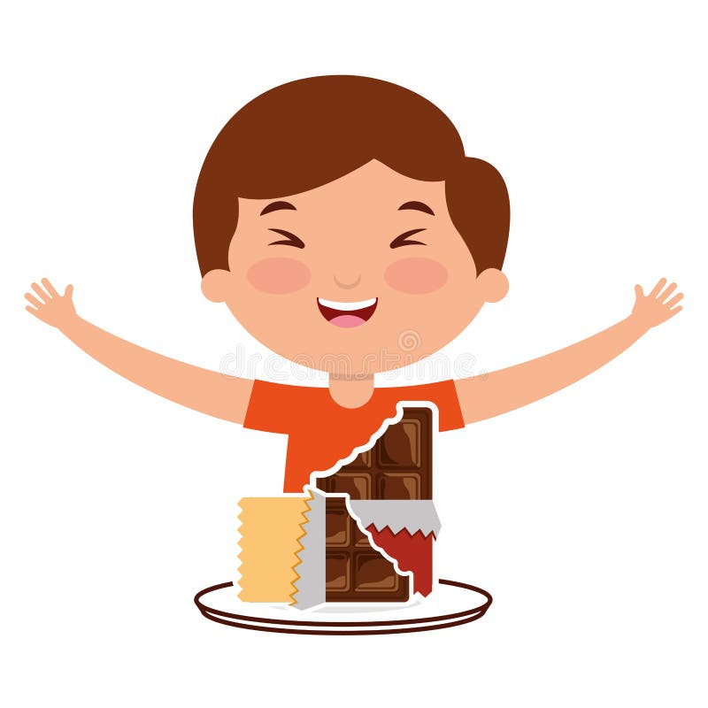 Boy Eating Chocolate Stock Illustrations – 346 Boy Eating Chocolate ...