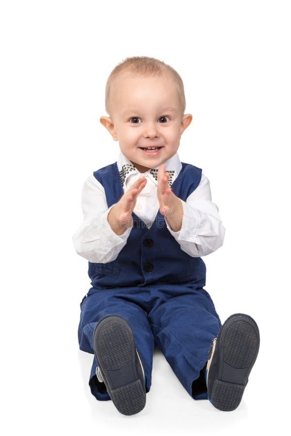 Beautiful Little Boy Laughing Clapping Stock Photos - Free & Royalty ...