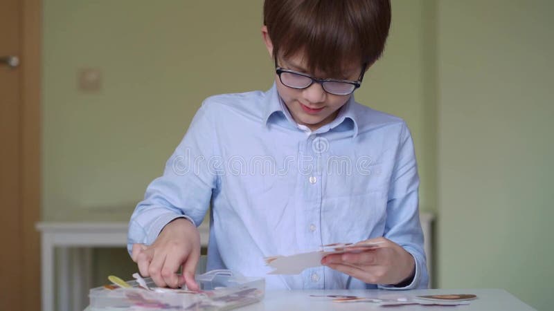 Boy in Class Playing an Educational Game Find Face Stock Video - Video ...
