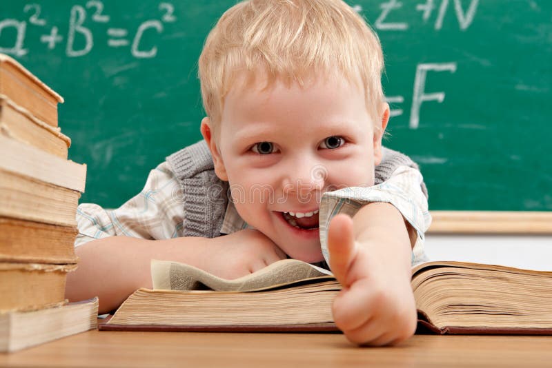 Boy in classroom stock photo. Image of education, adorable - 24086278