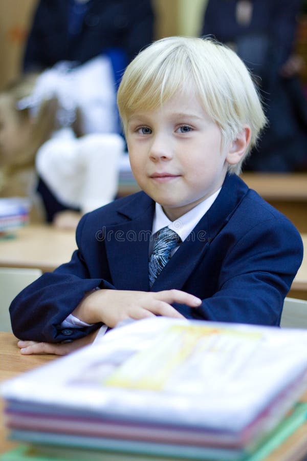 Boy in Classroom Having - Primary School Stock Image - Image of book ...