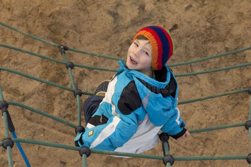 Boy is climbing stock image. Image of courage, adventure - 24727977