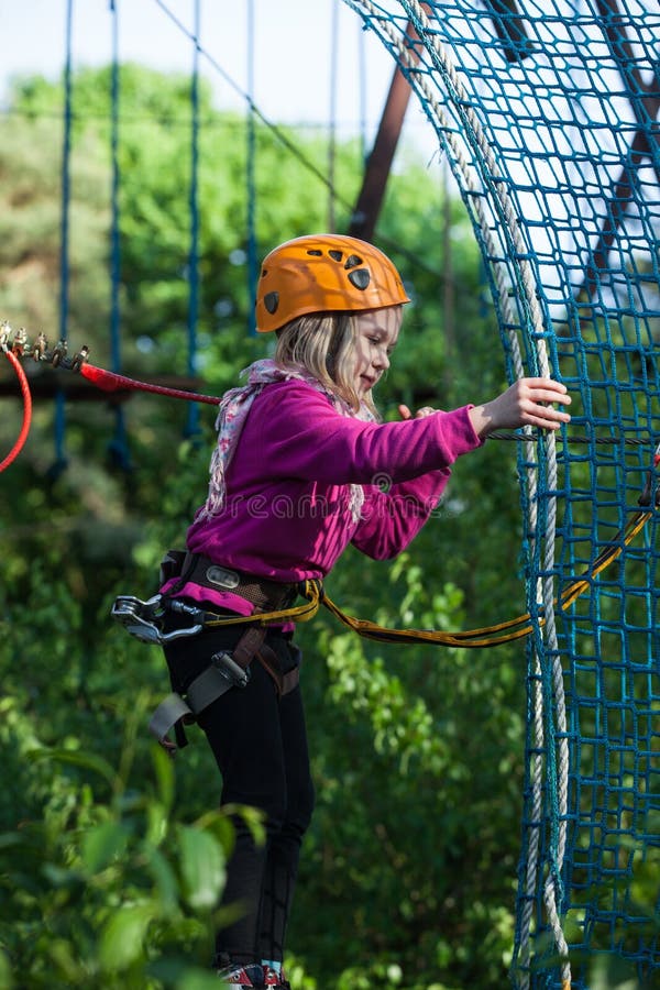 Boy Climbing in Adventure Park , Rope Park Stock Image - Image of kids ...