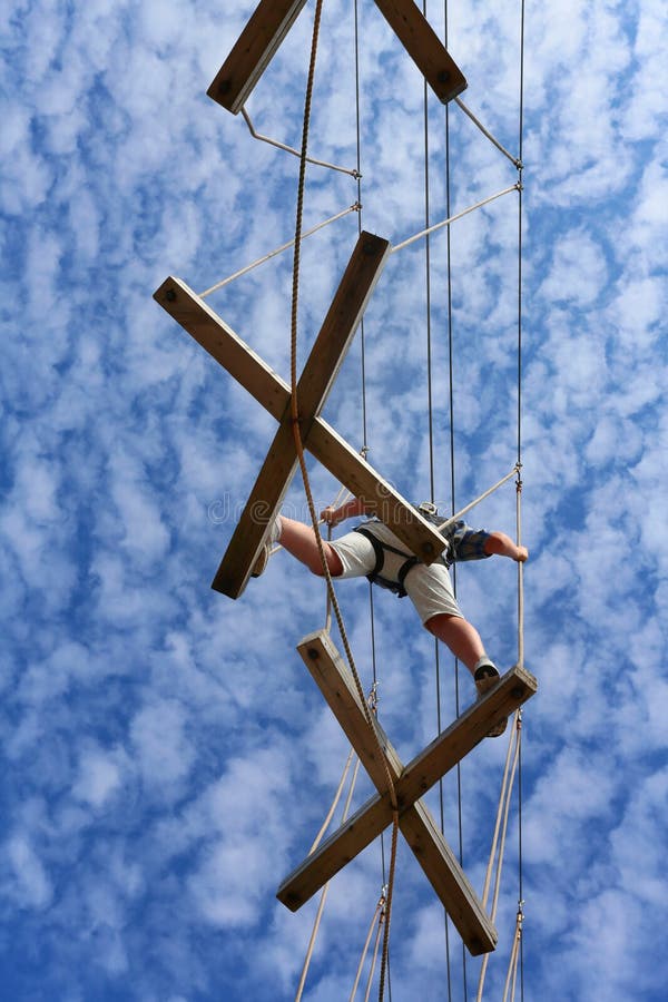 High Ropes Challenge Course Stock Image - Image of clipped, outdoor ...