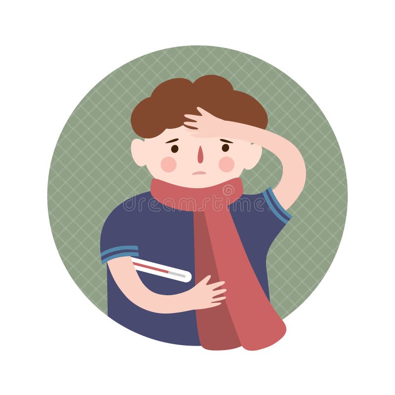 A Boy and a Cold,virus, Flu. Stock Vector - Illustration of fever ...