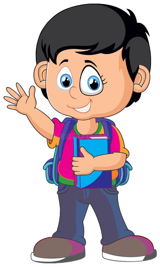Boy Coming Back from School and Tired Up Stock Vector - Illustration of ...