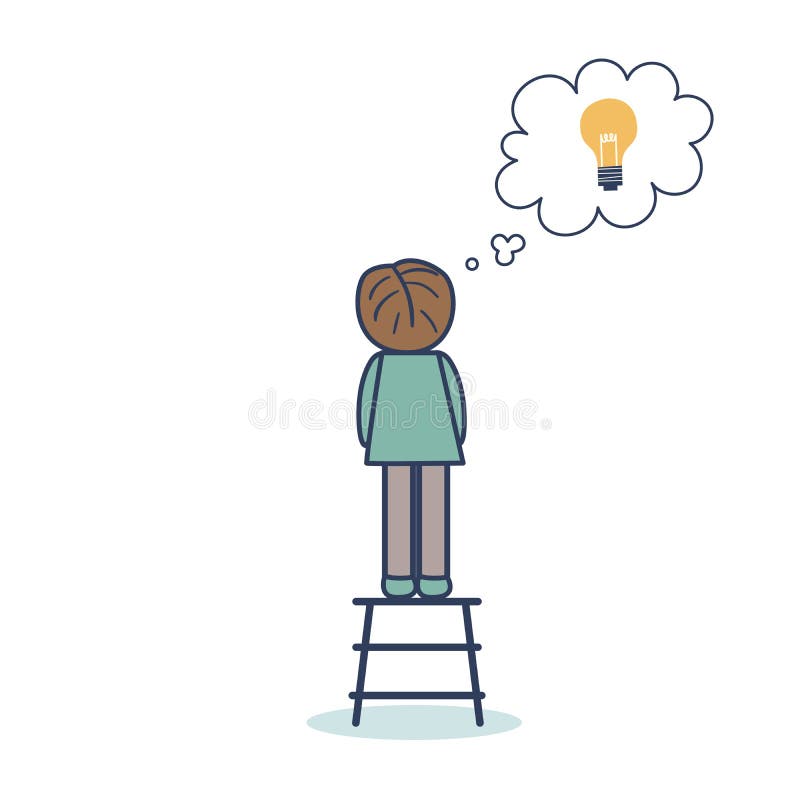 Boy Coming Up with a Good Idea Vector Illustation Stock Vector ...
