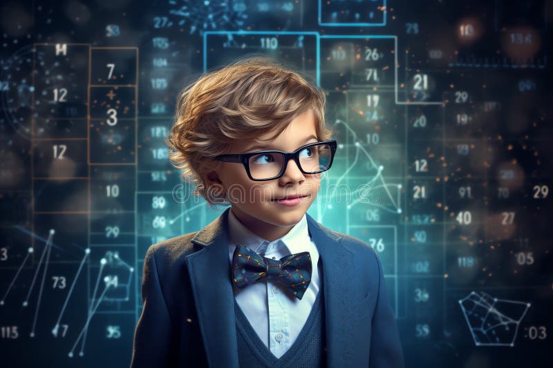 Boy Competing in a Math Olympiad, Smart Kid in School Stock ...