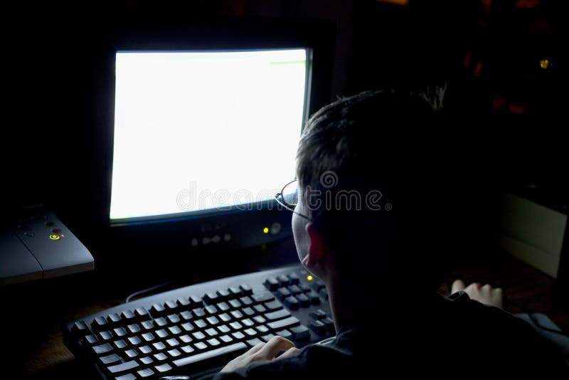 Boy at the Computer stock image. Image of browsing, browse - 1748375