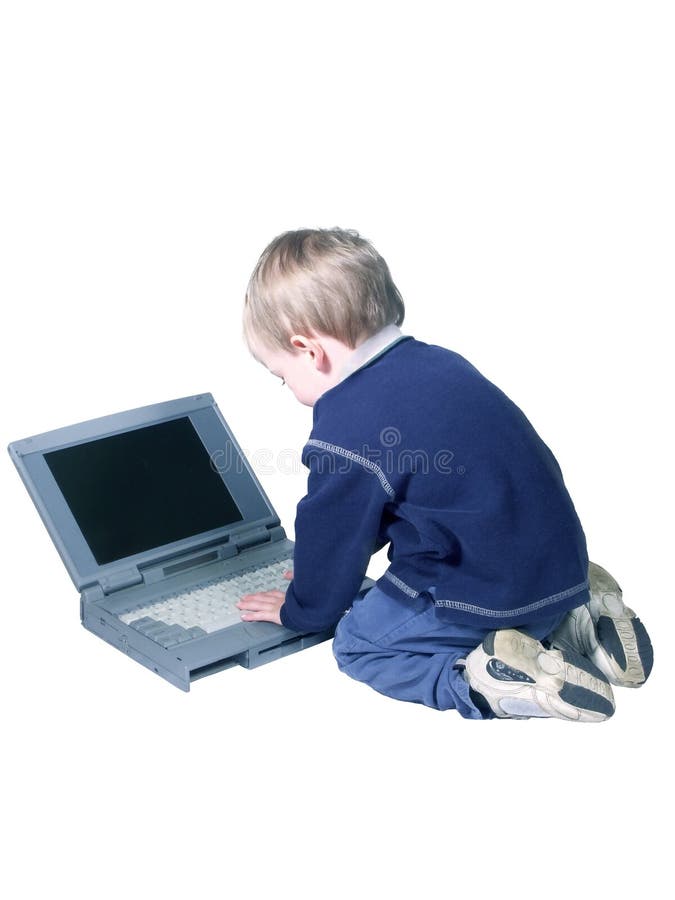 Boy and computer#2 stock photo. Image of laptop, sitting - 134538
