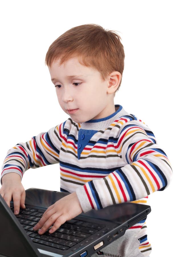 Boy and computer stock photo. Image of joyful, loving - 22193632