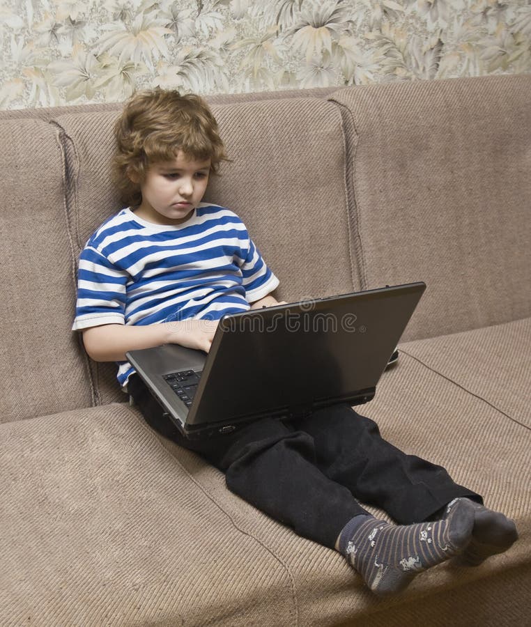 Boy with computer stock image. Image of computer, notebook - 23781977
