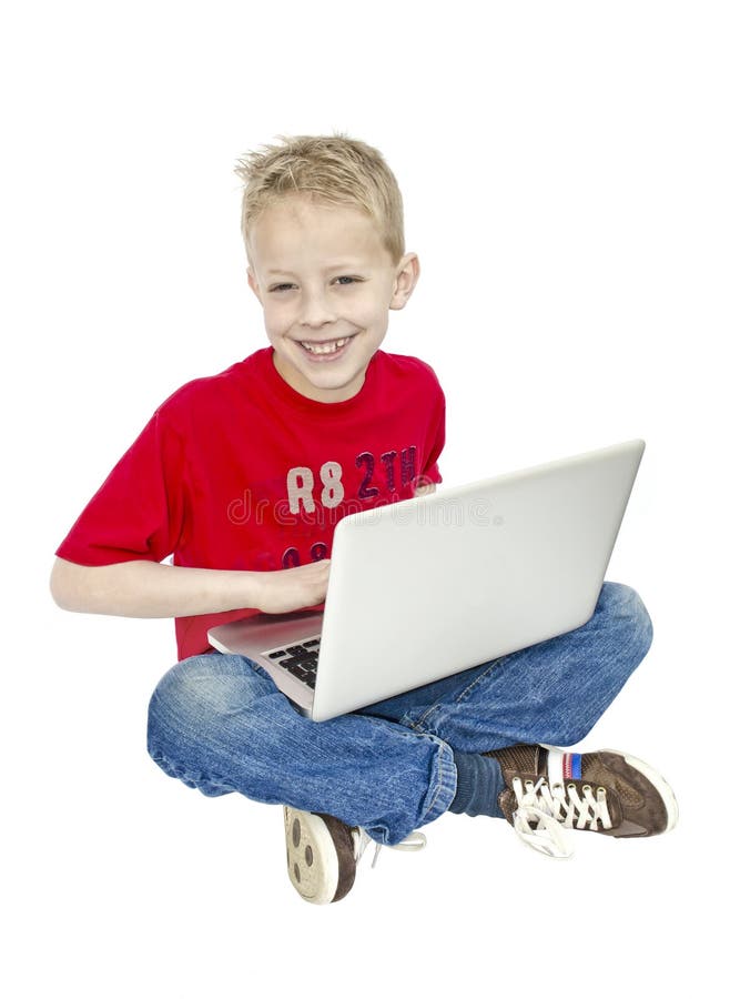 Computer boy stock photo. Image of computer, concentrationchildren - 128598