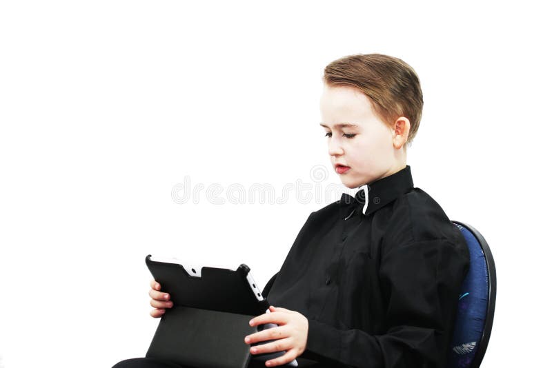 Boy with a computer stock photo. Image of technology - 31445732