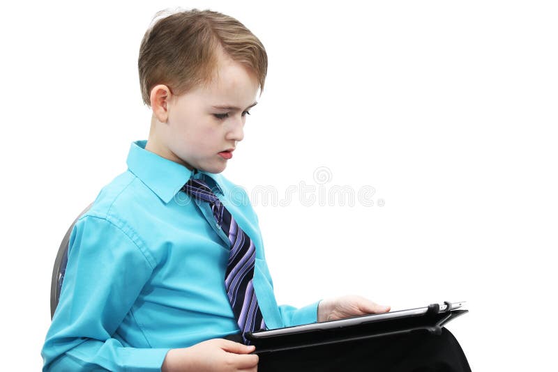 Boy with a computer stock photo. Image of cute, white - 31445708