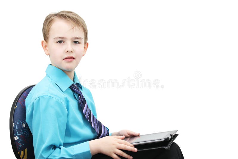 Boy with a computer stock image. Image of technology - 31445779