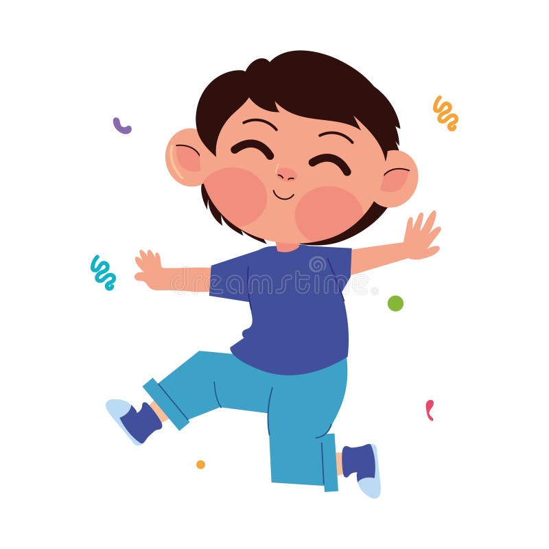 Boy with confetti stock illustration. Illustration of celebrate - 353655236