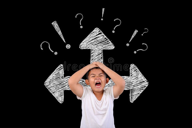 The Boy is Confused, Not Knowing Where To Go Stock Photo - Image of ...