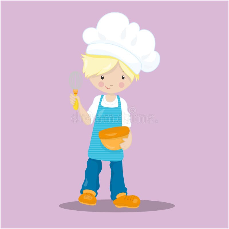 Boy cooking blonde 09 stock vector. Illustration of vector - 198983716