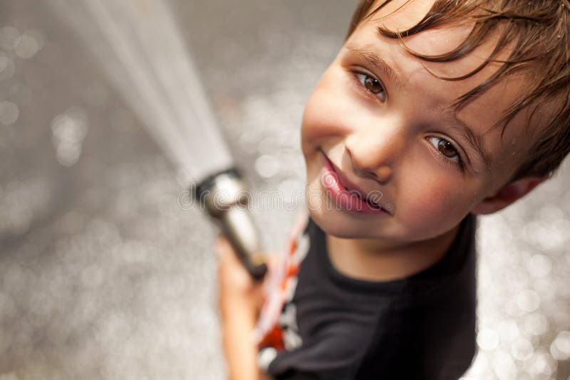 Boy Cooling Off stock image. Image of cool, smile, child - 25821269