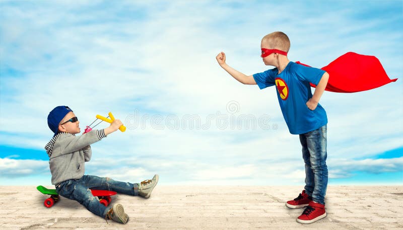 The Son In The Costume Of A Superhero Gives His Mother A Bouquet Of