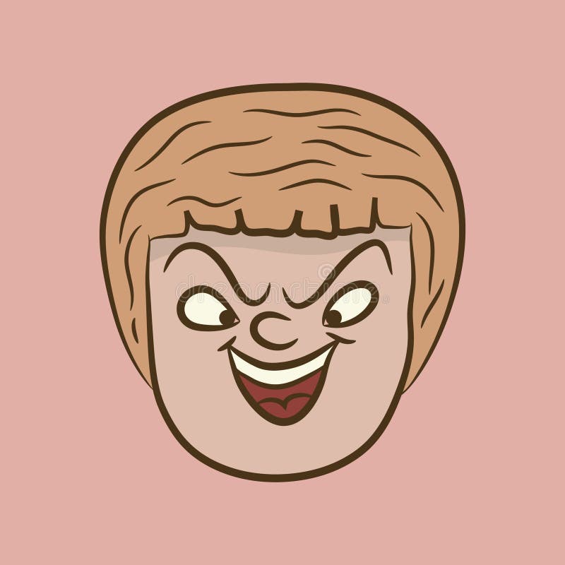 Boy with Cruel Face. Vector Illustration Decorative Design Stock Vector ...